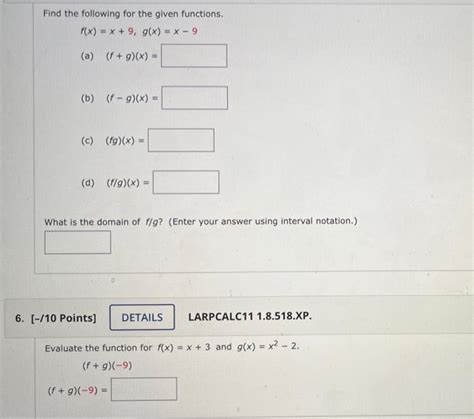solved evaluate the function for the given values h x [