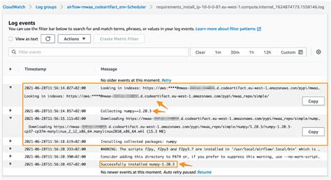 amazon mwaa with aws codeartifact for python dependencies aws open