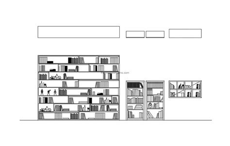 Bookshelves Free Cad Drawings