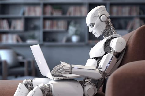 premium ai image 3d rendering robot with hud graphic