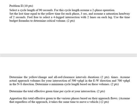 Solved Problem II Pts Select A Cycle Length Of Chegg