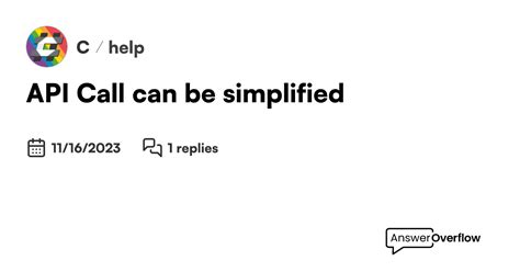 Api Call Can Be Simplified C