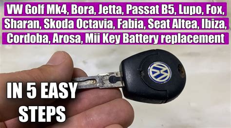 How To Replace Key Fob Battery Vw Golf 4 Bora Jetta Passat B5