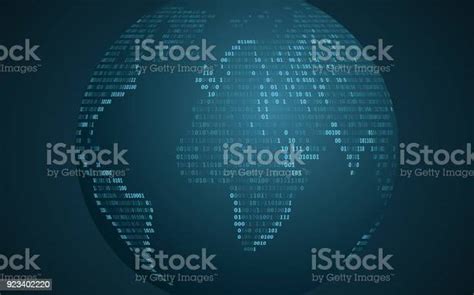 abstract world map from binary code abstract planet earth futuristic background computer
