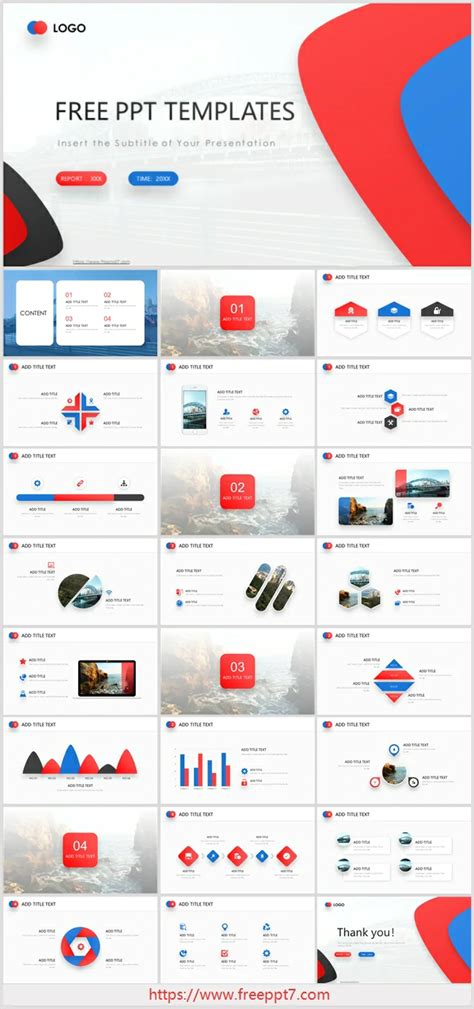 Red And Blue Color Business PowerPoint Templates Google Slides