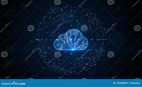 Cloud Computing Of Cyber Security Digital Data Network Protection High Speed Connection Data