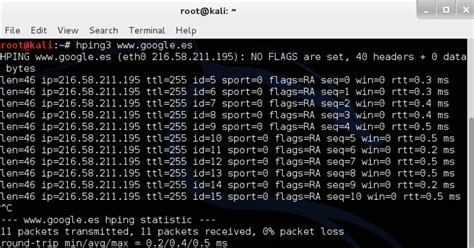 hping3 create tcp ip packets and perform dos attacks on linux