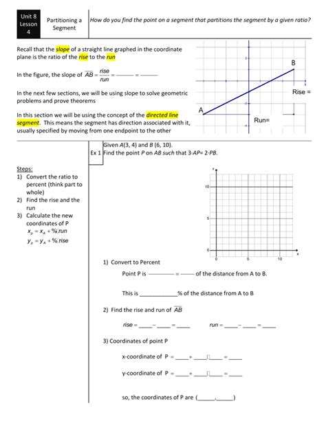 Partition A Line Segment Worksheet