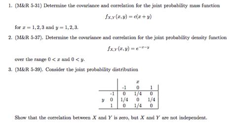 1 Mandr 5 31 Determine The Covariance And Correla