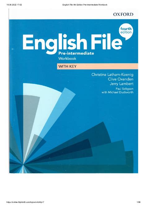 English File 4th Edition Pre Intermediate Workbook Pdfcoffee Com