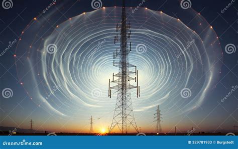 Radio Broadcasting Or Radio Waves Propagate As Electromagnetic Waves Around A Transmitter Mast