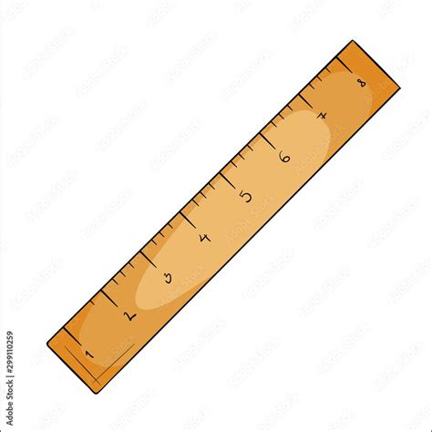 Ruler Hand Drawn Vector Cartoon Ruler Stock Vector Adobe Stock