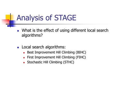 Ppt Different Local Search Algorithms In Stage For Solving Bin