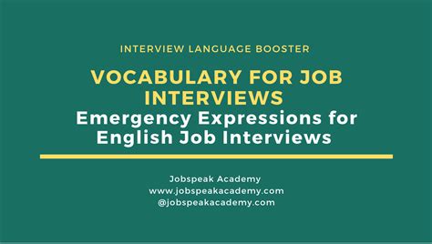 Interview Vocabulary And Grammar Mini Course — Jobspeak Academy Career Coaching And Communication