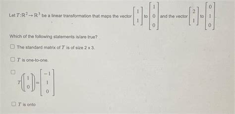 Solved Let T R R Be A Linear Transformation That Maps The Chegg