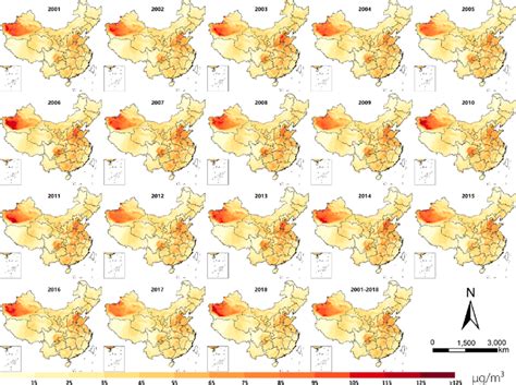 Shows The Spatiotemporal Variations Of The Year To Year Pm 25