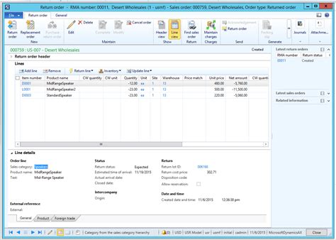 easily create a return order in dynamics ax 2012 stoneridge software