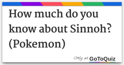 How Much Do You Know About Sinnoh Pokemon