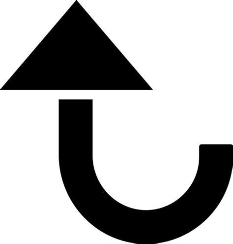 Illustration Of Curved Up Arrow Glyph Icon 24292044 Vector Art At Vecteezy