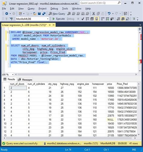 Predicting The Price Of Used Cars Using Azure Sql Machine Learning Services Making Predictions