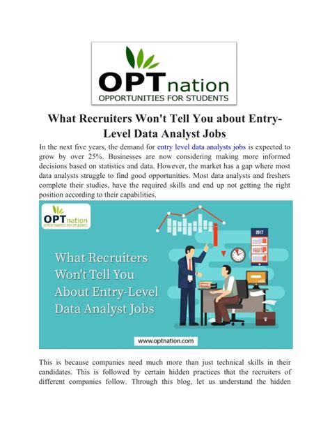 Ppt Data Analyst Entry Level Job Openings 2025 At Optnation Powerpoint Presentation Id14082101