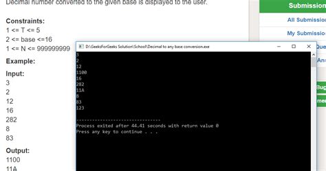 Geeksforgeeks Solution For Decimal To Any Base Conversion