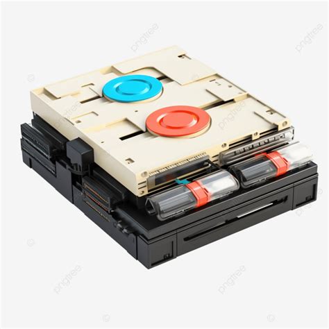 External Usb Floppy Disk Drive With Disks Isolated Generative Ai External Usb Disk PNG
