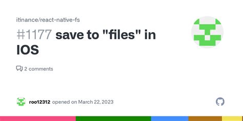 Save To Files In Ios · Issue 1177 · Itinancereact Native Fs · Github