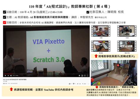 彰化師範大學教師專業社群 110年度「ai 程式設計 」教師專業社群（4）