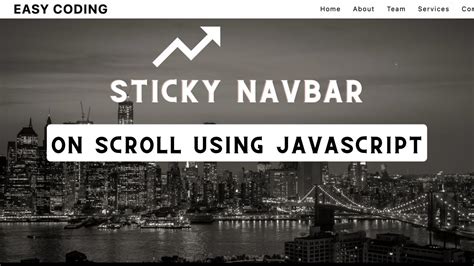 Sticky Navigation Bar On Scroll Using Javascript Fixed Navbar On Scroll Youtube