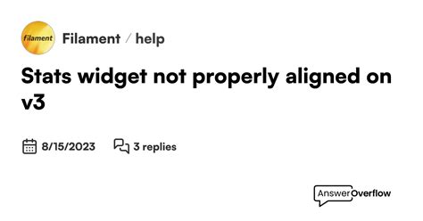 Stats Widget Not Properly Aligned On V3 Filament