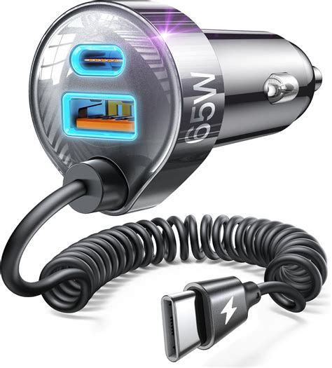 Lisen 65w Car Charger Usb C 2 Port Car Charger Usb C Fast Charger With