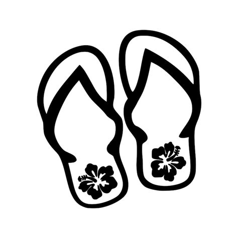 Hibiscus Flower Flip Flops Vinyl Decal Aloha 0090 Etsy