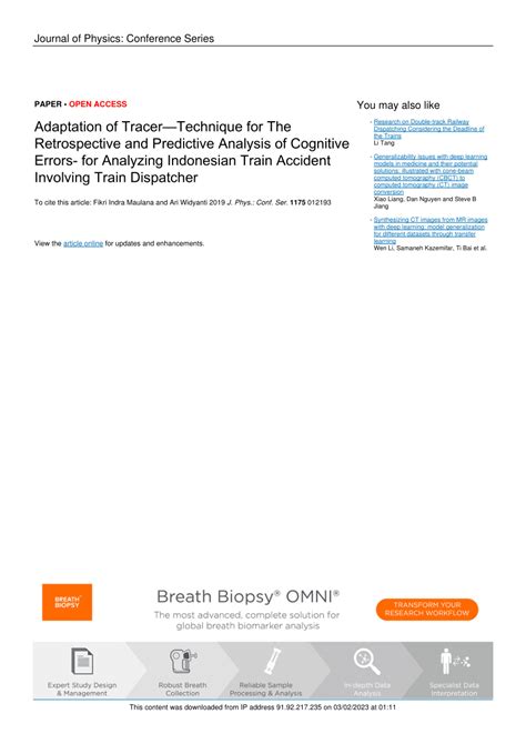 Pdf Adaptation Of Tracer—technique For The Retrospective And Predictive Analysis Of Cognitive