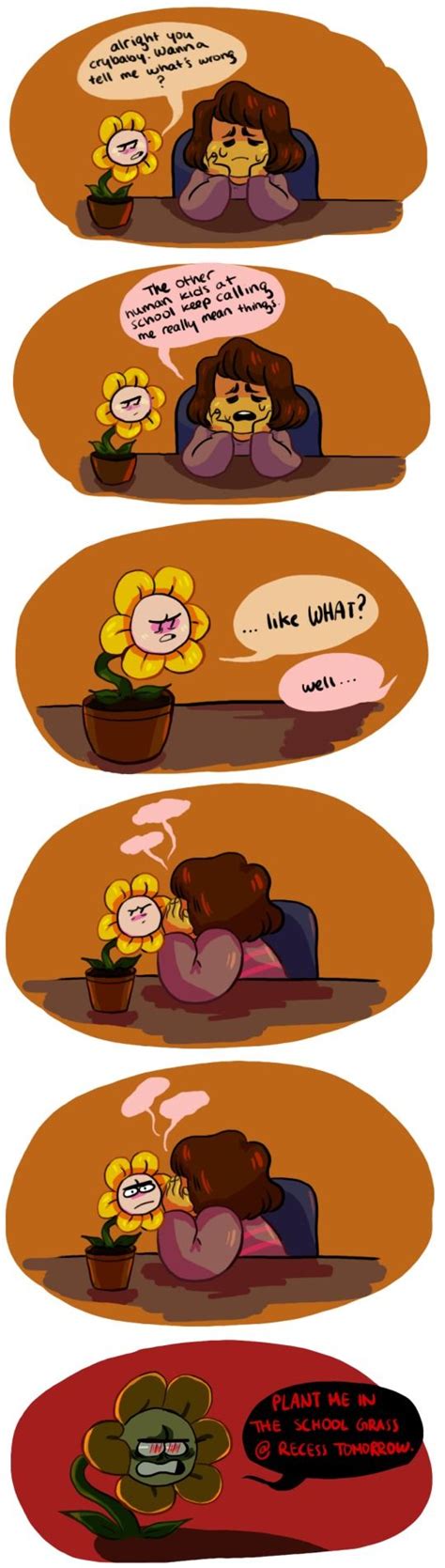 Flowey And Frisk Comic Hah Hah Flowey S Face In Da Last Panel Doh