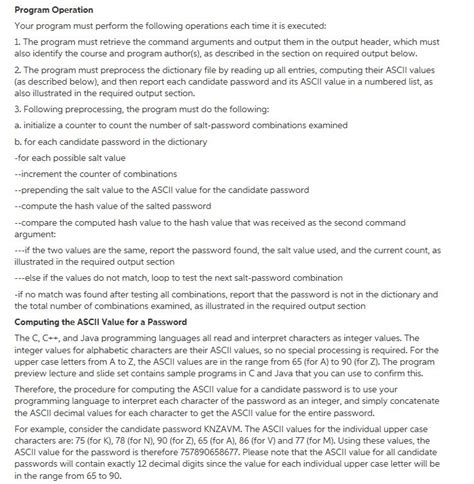 Solved C Programming Assignment Password Recovery For This