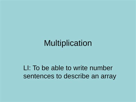 Multiplication Arrays Ks1 Year 2 Teaching Resources