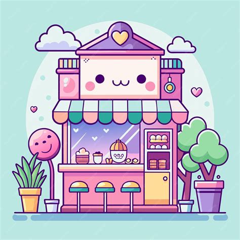 Premium Vector Cute Cafe Chibi Pastel Colors 2
