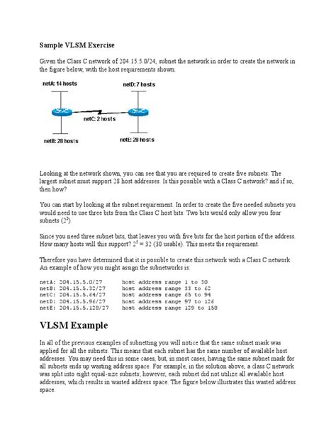 Vlsm Exercise Pdf Internet Standards Internet