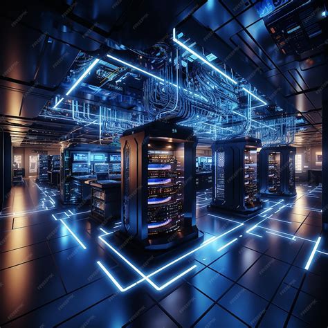 Premium Photo 3d Render Of A Cpu Data Center