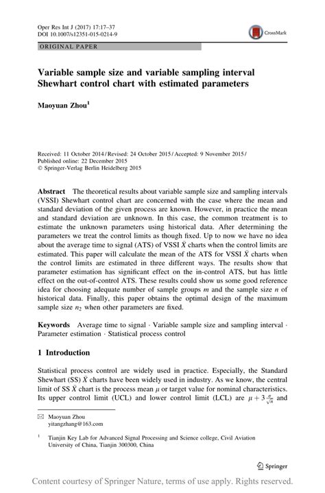 Variable Sample Size And Variable Sampling Interval Shewhart Control Chart With Estimated