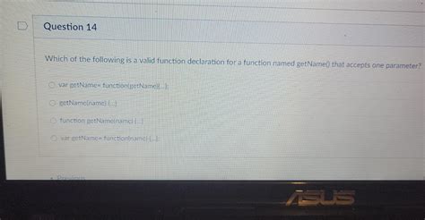 Solved Question 14 Which Of The Following Is A Valid