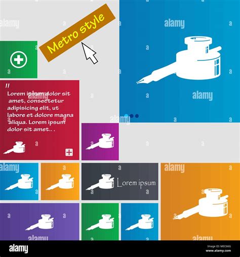 Pen And Ink Icon Sign Buttons Modern Interface Website Buttons With