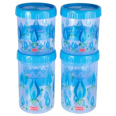 Polyset Twisty Blue Round Plastic Container 10 Pcs Jiomart