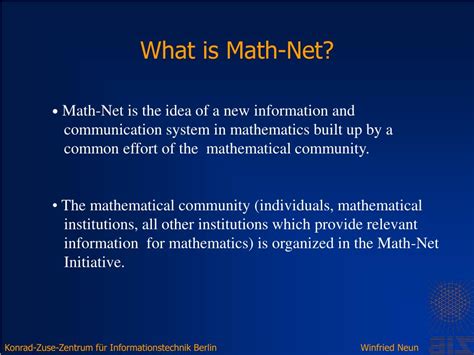 Ppt Openmath Mathml In The Math Net Project Powerpoint Presentation Id4350197