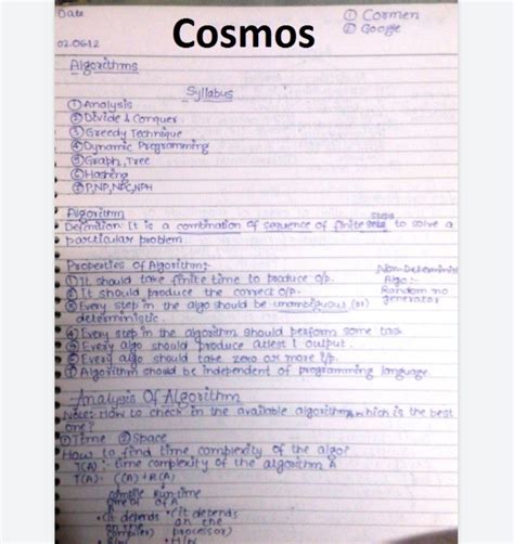 Algorithms Handwritten Notes Gate Notes Computer Science Engineering