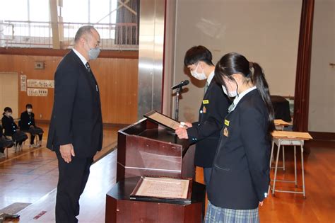 NICE一中3年生からの感謝状贈呈 会津若松プラス