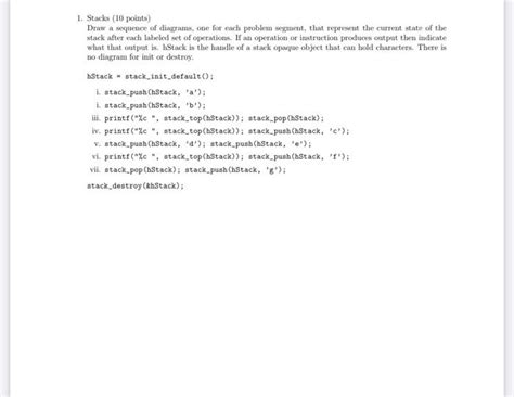 Solved Stacks Points Draw A Sequence Of Diagrams Chegg Com