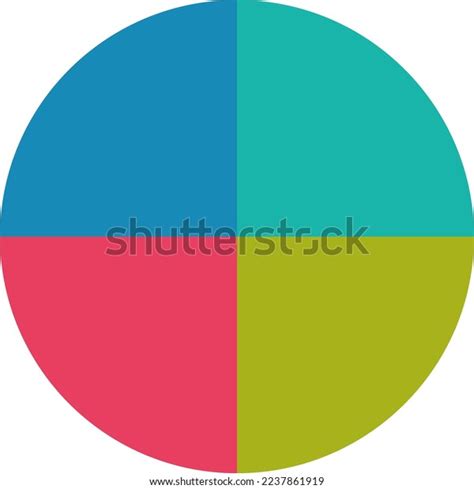 Pie Chart 4 Divisions Stock Vector Royalty Free 2237861919 Shutterstock