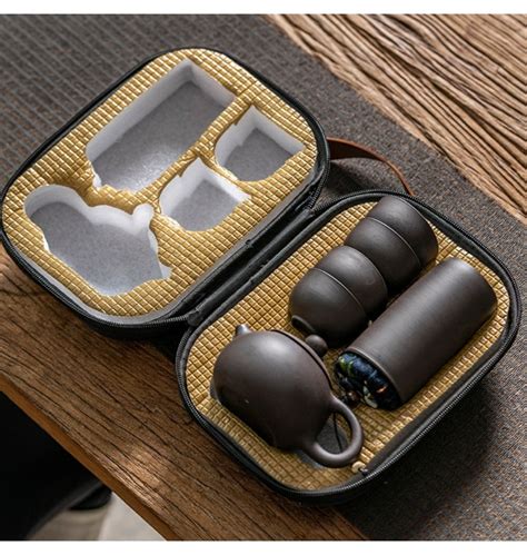 자사호 여행 휴대용 차 주전자 세트 미니 보이차 찻잔 부모님 선물세트 티몬